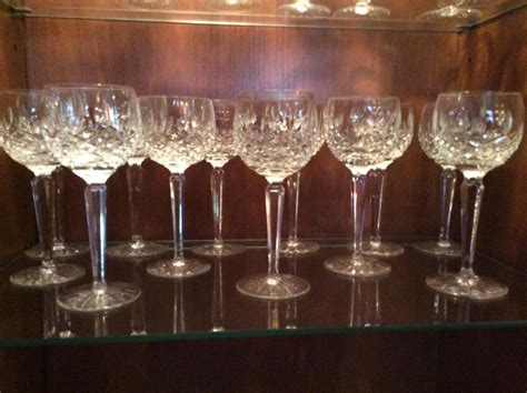 Lot Set Of Twelve Crystal Wine Glasses
