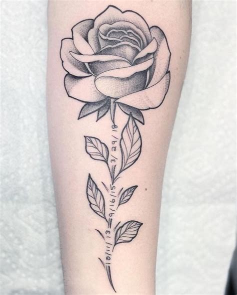 Simple Rose Stem Tattoo