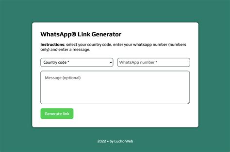 GitHub Luchoweb Whatsapp Link Generator WhatsApp Link Button Generator