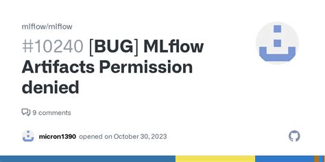 Bug Mlflow Artifacts Permission Denied · Issue 10240 · Mlflowmlflow