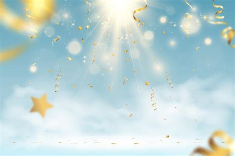 투명 한 배경에 떨어지는 색종이의 벡터 일러스트 레이 션 프리미엄 벡터