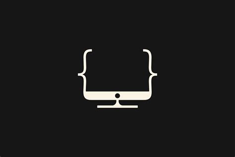 Coding Monitor Logo Design Template