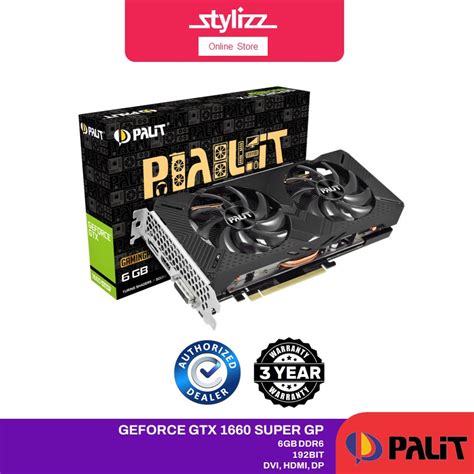PALIT GEFORCE GTX 1660 SUPER GP 6GB DDR6 - TURING SHADERS, GDDR6 ...