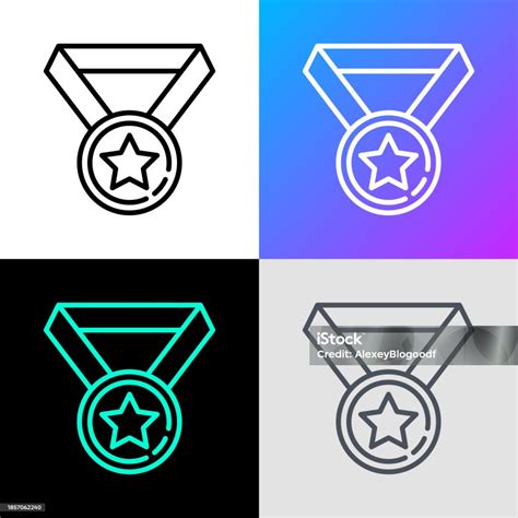 업적 가는 선 아이콘입니다 별메달 상 상 1 위 챔피언십 현대 벡터 그림입니다 1위에 대한 스톡 벡터 아트 및 기타 이미지 1위 Championship 경쟁 Istock