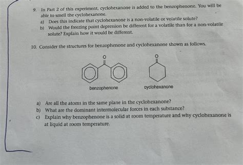 Solved 9 In Part 2 Of This Experiment Cyclohexanone Is