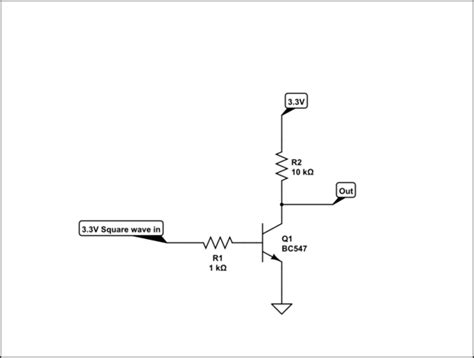 Pullup What Causes A Negative Voltage Dip On The Collector Of Common Emitter NPN Circuit At