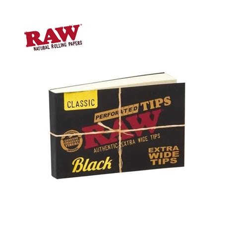 Raw Black Perforated Extra Wide Tips 40 Tips Highjack