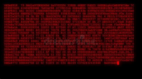Encrypted Programming Security Hacking Code Data Flow Stream On Display