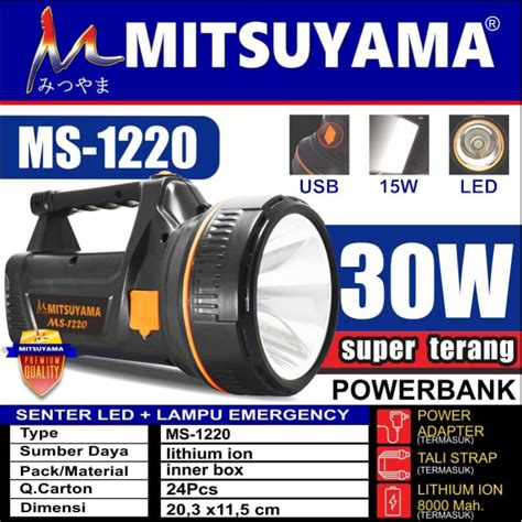 Jual Senter Emergency Mitsuyama MS 1220 30W 15W Shopee Indonesia