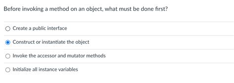 solved before invoking a method on an object what must be