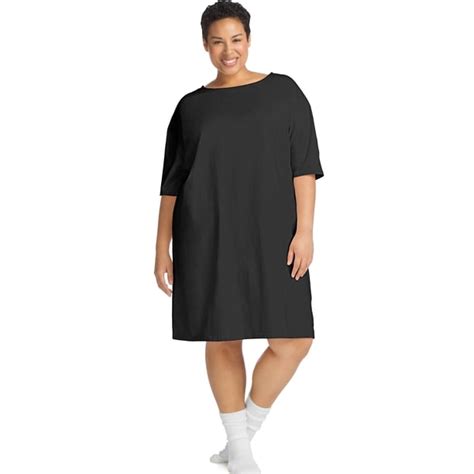 Just My Size Plus Cotton Wear Around Black 1x2x Womens Walmart