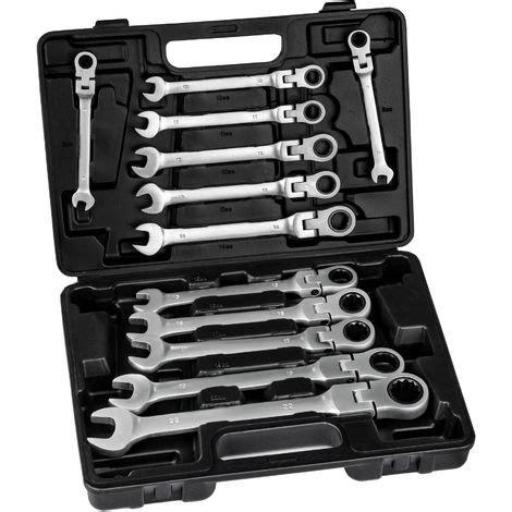 Coffret à Outils Jeu de clés à cliquet 12 pièces 8 22 mm engrenage