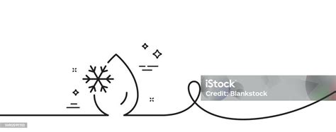 Freezing Water Line Icon Freeze Cold Temperature Sign Continuous Line With Curl Vector Stock