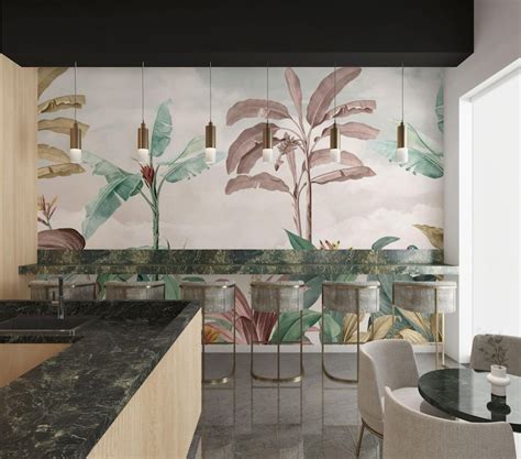 Leaf Pattern Wall 3d Wallpaper Poster Simple Classical Artistic Living