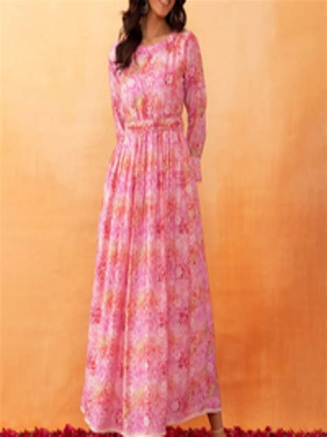Buy Rang By Indya Batik Floral Printed Fit And Flared Dress Dresses For