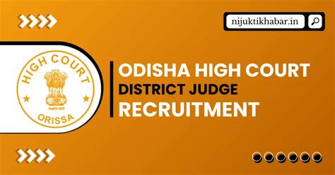Odisha High Court District Judge Recruitment 2024 Apply Online For