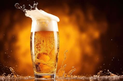 Premium Ai Image Beer With Frothy Bubbles In A Glass A Festive