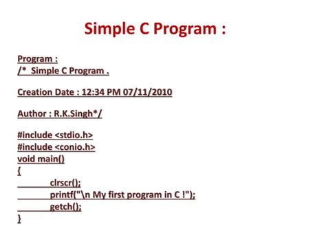 Simple C Program Ppt