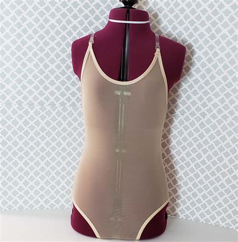 Adult Small Mesh Skin Tone Low Back Leotard Or Liner Black Sapphire
