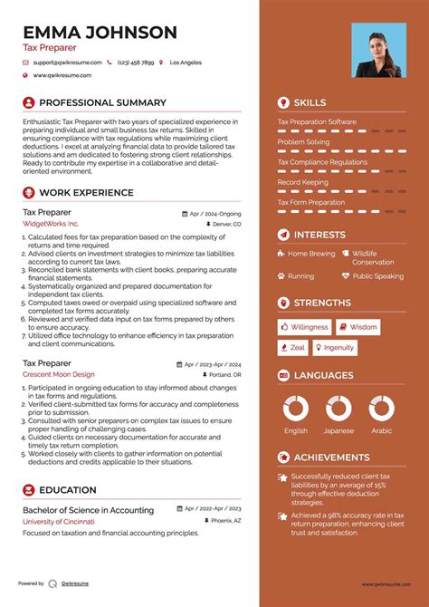 10 Tax Preparer Resume Samples And Templates For 2025