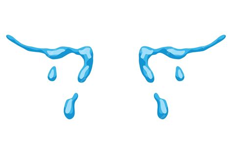 Premium Vector Cartoon Tear Drops Icon Sorrow Cry Streams Tear Blob