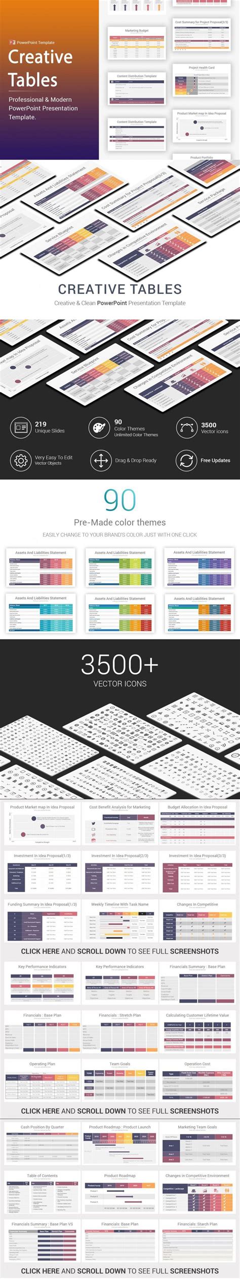 Creative Tables PowerPoint