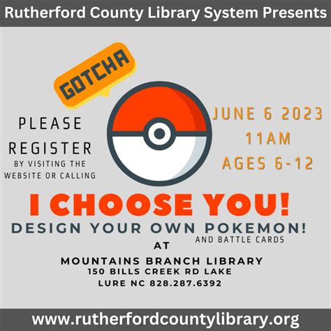 Design Your Own Pokemon Rutherford County Library System