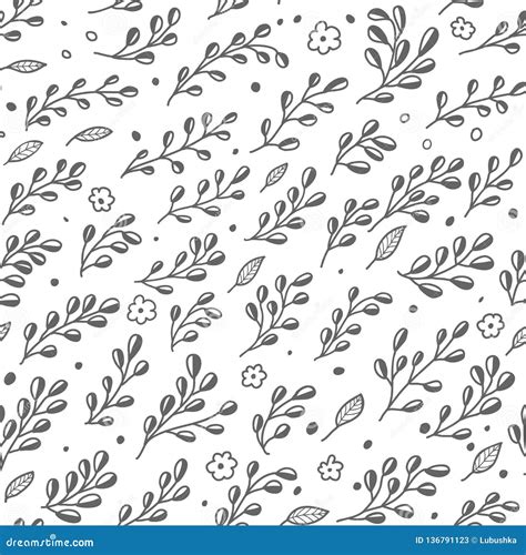 Monochrome Vector Seamless Pattern Stock Vector Illustration Of
