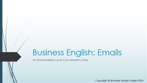 Business English Conversation Class Emails