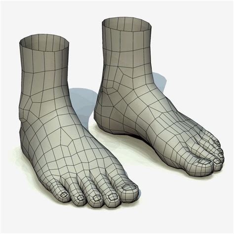 Realistic Feet 3d Max デジタルアートのチュートリアル トポロジー 人体