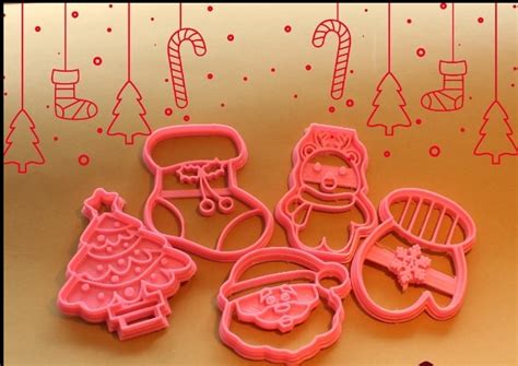 Archivo STL Set Navidad 5 Cortadores GalletaDesign Para Impresora 3D