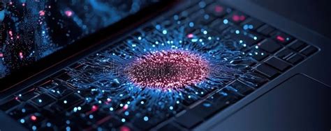 Futuristic Laptop Keyboard With Abstract Glowing Design Representing Technology And Digital