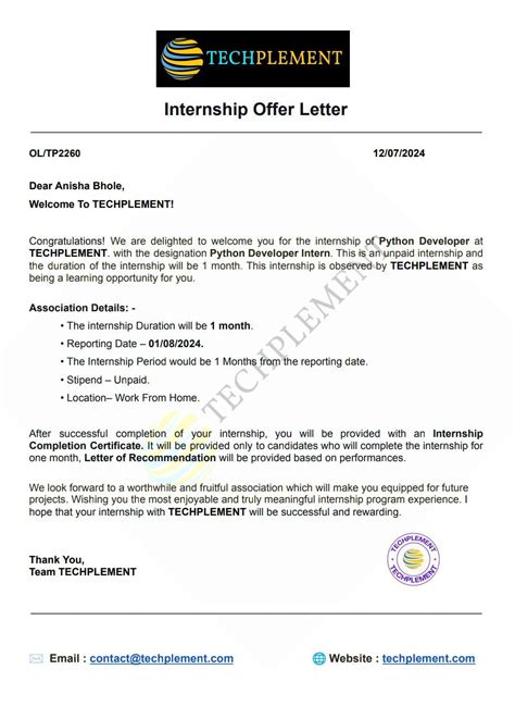 Anisha Bhole On Linkedin Internship Pythondeveloper Techplement Techplementteam