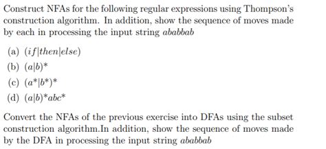 solved construct nfas for the following regular expressions