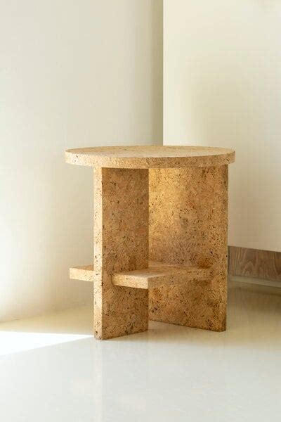 Nine Tee Side Table Round Natural Cork Finnish Design Shop