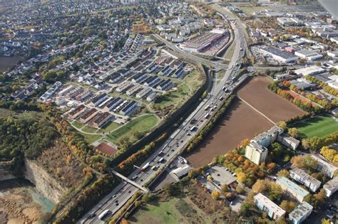 Mainz Aus Der Vogelperspektive Autobahn A60 In Mainz Im Bundesland