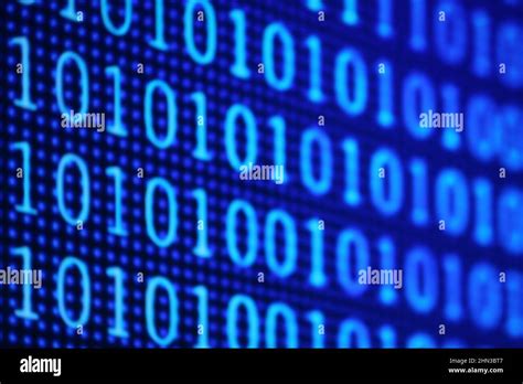 An Illustration Of Running Binary Codes On A Blue Blurry Background
