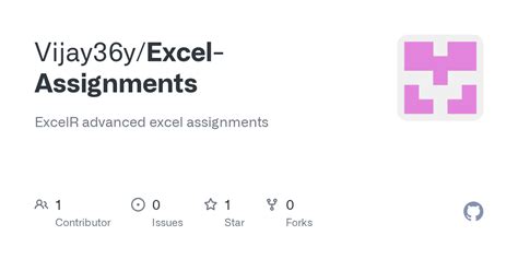 Github Vijay36yexcel Assignments Excelr Advanced Excel Assignments