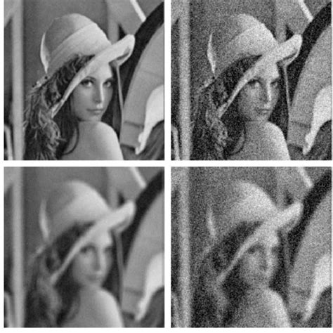 Four Examples Of Our Test Images Lena Blurred By 3 Â 3 Averaging Mask
