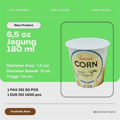 Jual Paper Hot Cup Gelas Kertas 6 5 Oz 180 Ml Jagung Isi 50 Pcs Kab