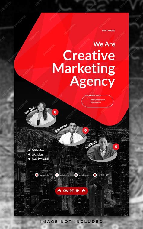 마케팅 에이전시 인스타그램 스토리 및 소셜 미디어 배너 템플릿 프리미엄 Psd 파일