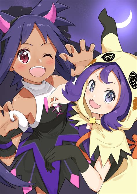 Safebooru 2girls Absurdres Acerola Pokemon Blush Brown Eyes Cosplay