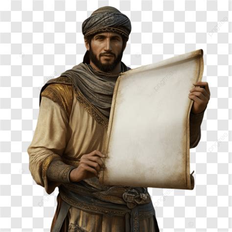 D Man Holding Blank Scroll In Traditional Style On Transparent Background Man Traditional