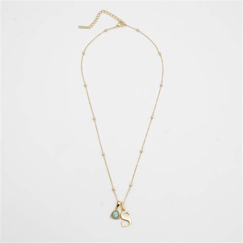 Personalised Initial And Birthstone Necklace Custom Necklace Prya