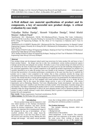 A Well Defined Raw Material Specifications Of Product And Its Components A Key Of Successful