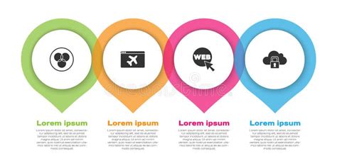 Set RGB And CMYK Color Mixing Website Template Graphic Design And Cloud Computing Lock