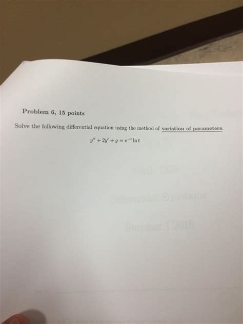 Solved Solve The Following Differential Equation Using The Chegg