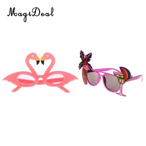 Buy 2pcs Set Hawaiian Tropical Flamingo Sunglasses