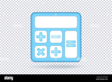 Calculator Math Device On Transparent Background Realistic Blue