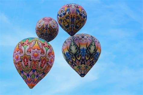 Premium Photo Hot Air Balloon Festival In Wonosobo Blue Sky Background